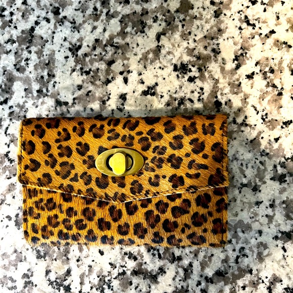 Bags | Leapord Print Fur Wallet | Poshmark